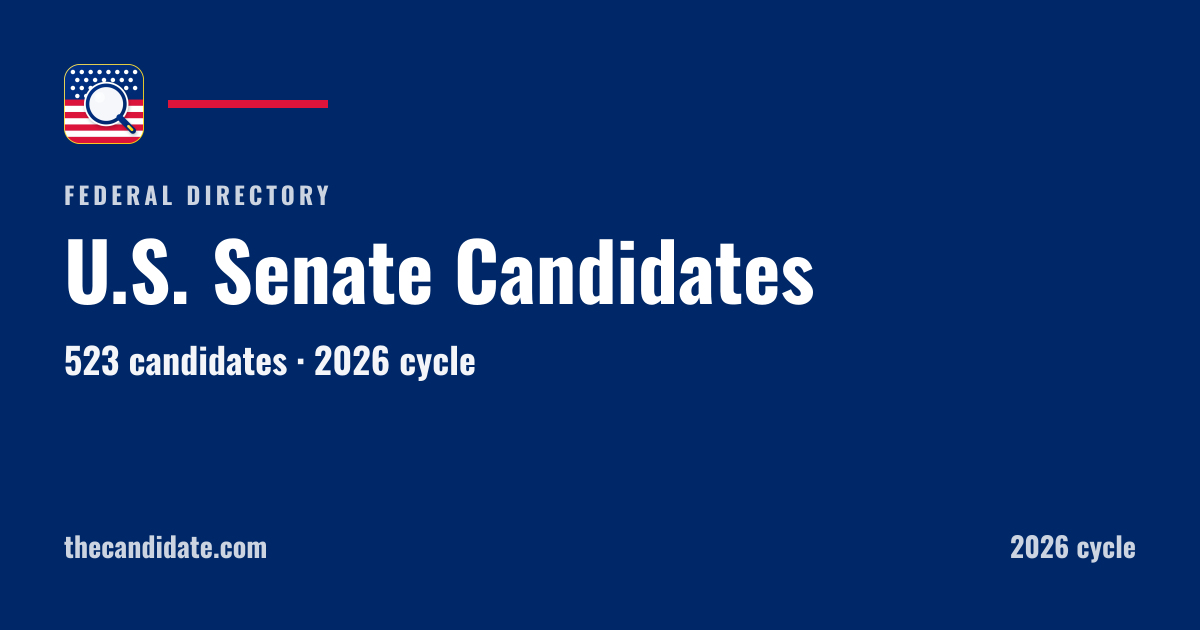 Senate Candidates 2026 — Every Filing by State | The Candidate