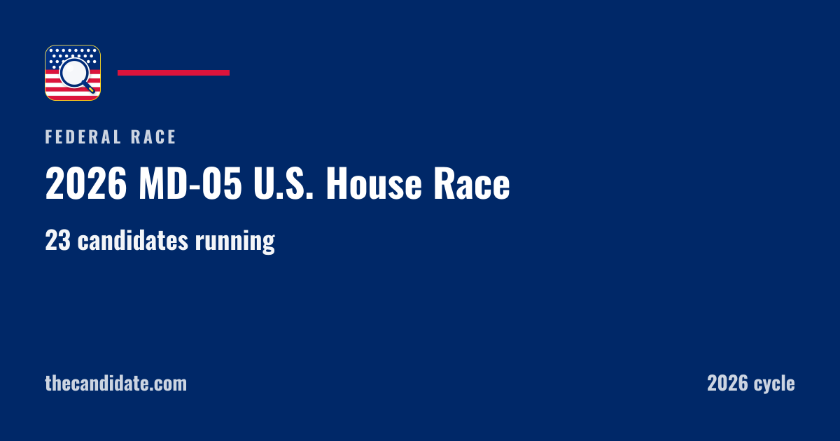 2026 MD-05 U.S. House Race | The Candidate